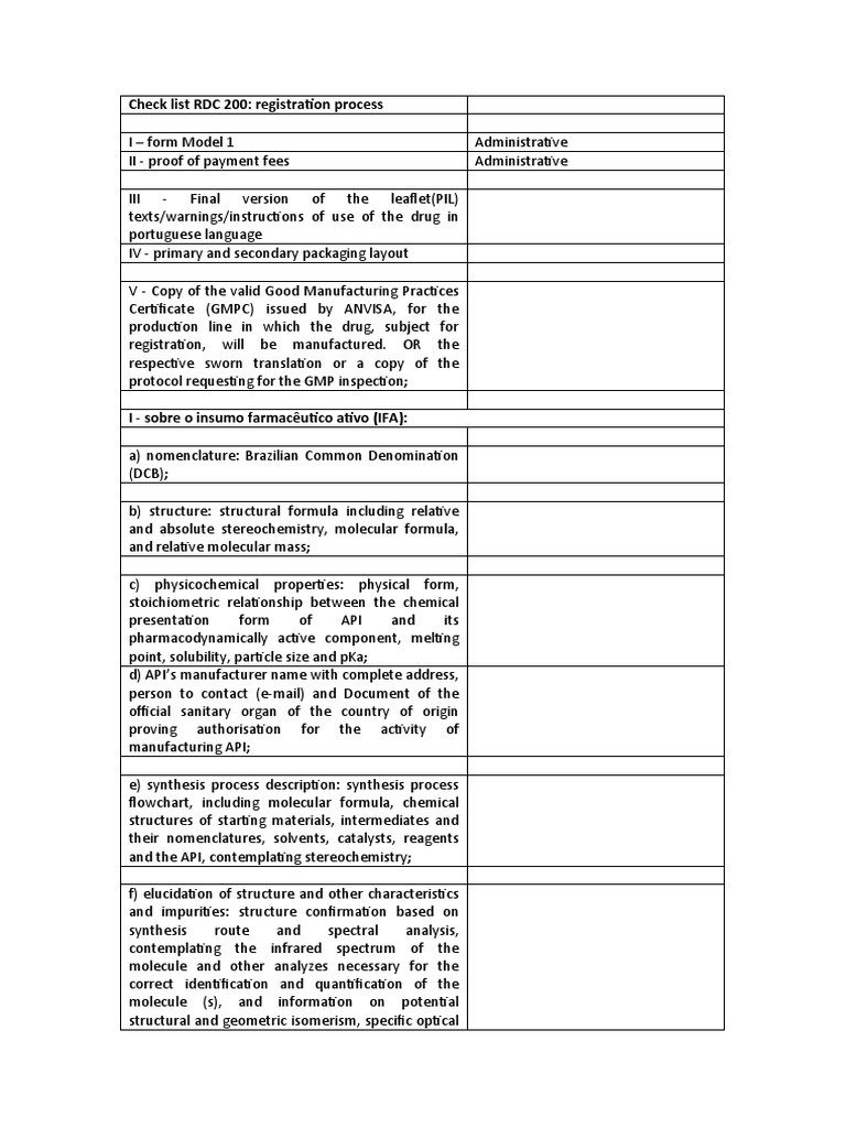 Checklist RDC 200 2017 | PDF | Molecules | Specification (Technical ...