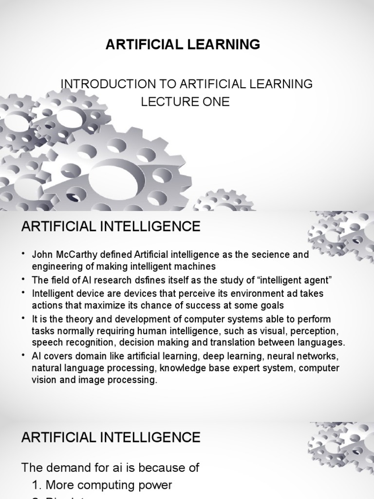 Introduction to Artificial Intelligence | PDF | Machine Learning ...