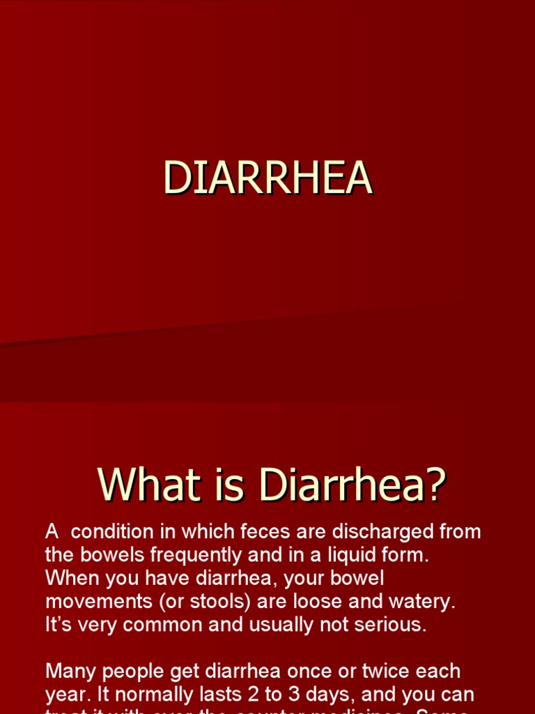 Diarrhea | PDF | Diarrhea | Gastrointestinal Tract
