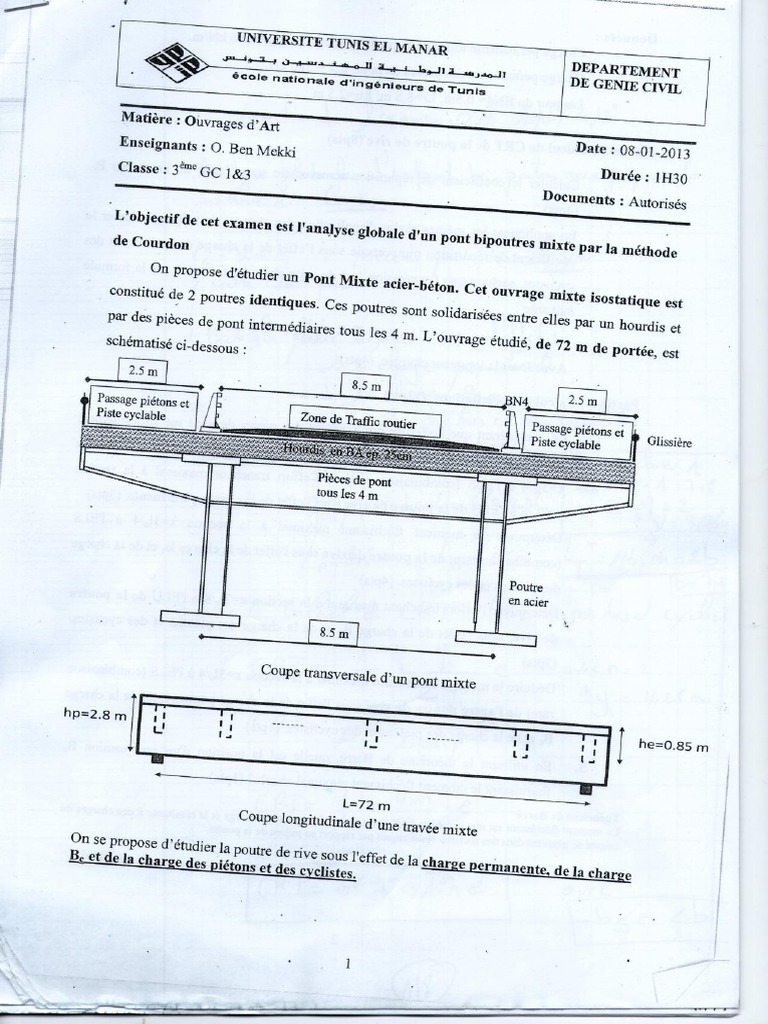Examen Ouvrage D Art +correction | PDF