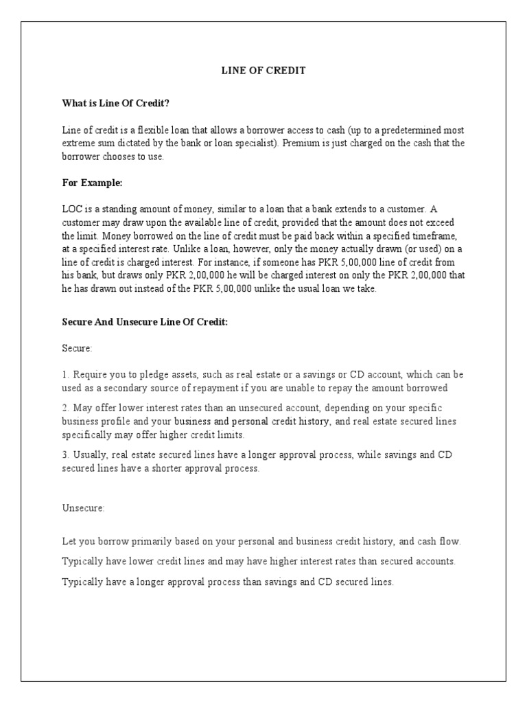 Line of Credit What Is Line of Credit? | PDF | Line Of Credit | Credit
