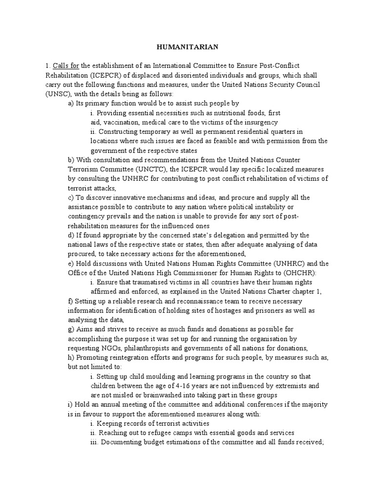 Clauses - MUN | Download Free PDF | Refugee | Agriculture