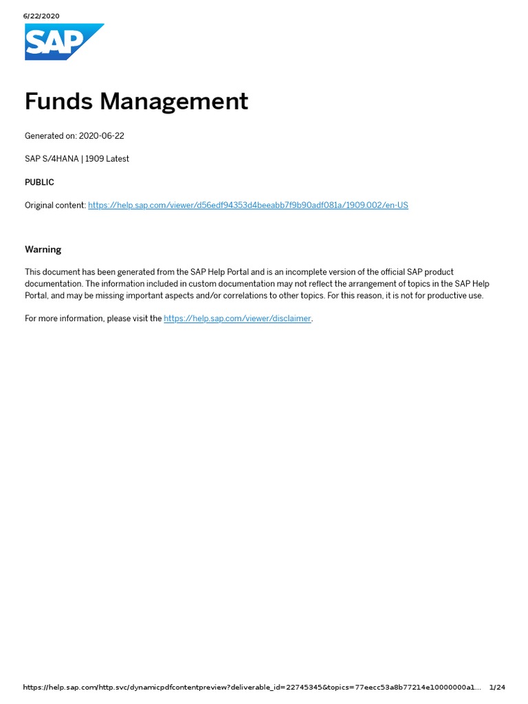 SAP Funds Management - Fund Center | PDF | Hierarchy | System