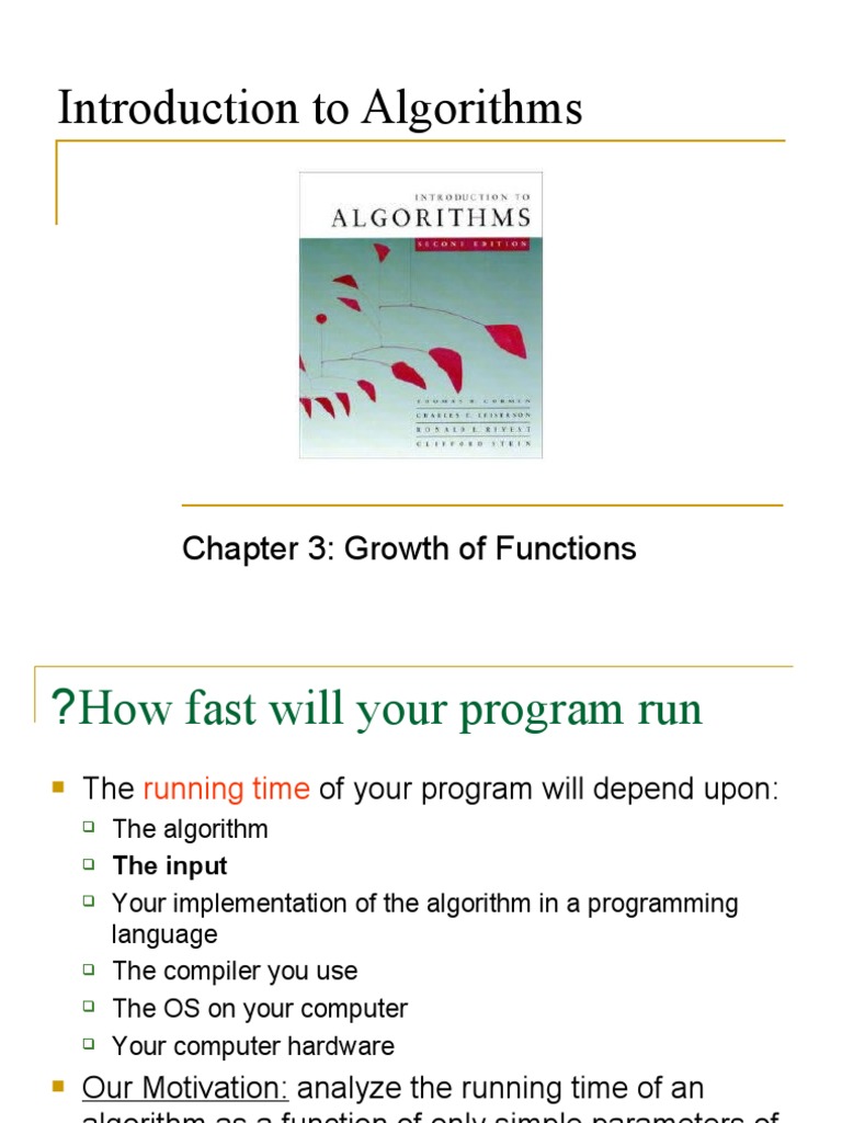 Introduction To Algorithms: Chapter 3: Growth of Functions | Download ...