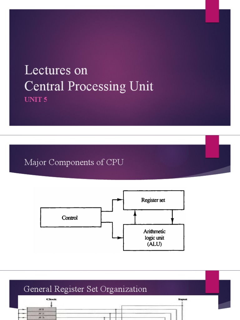 Lectures On Central Processing Unit Pdf Subroutine Office Equipment