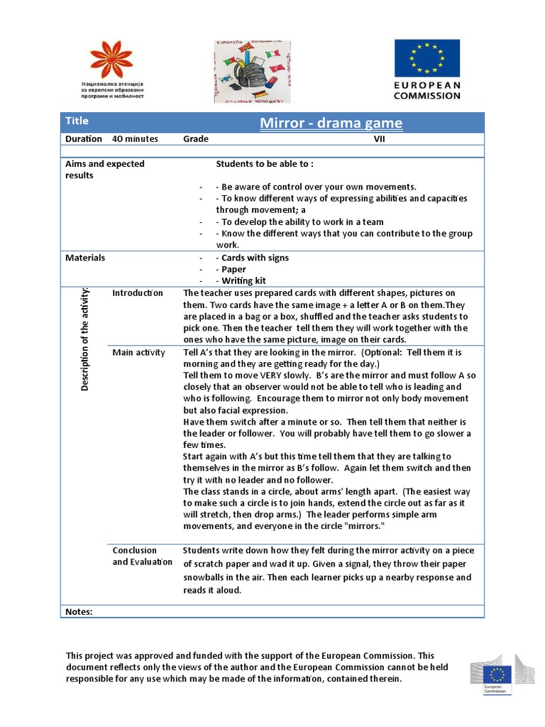 Mirror - Drama Game | PDF | Communication | Behavior Modification