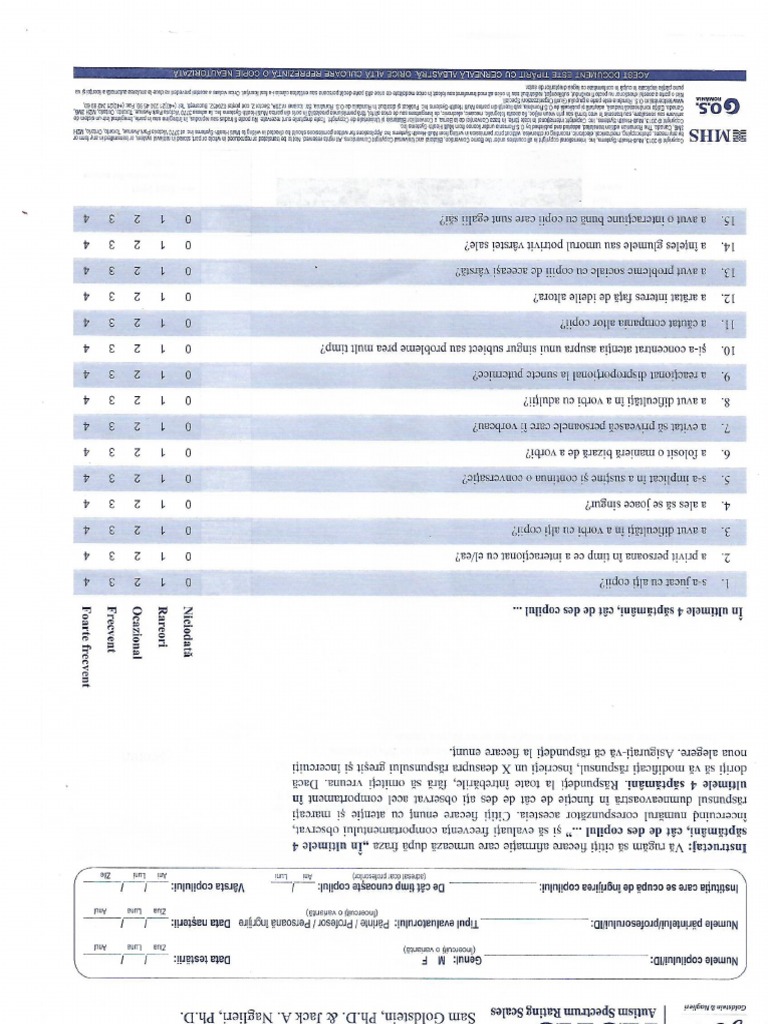 Autism Spectrum Rating Scales PDF | PDF