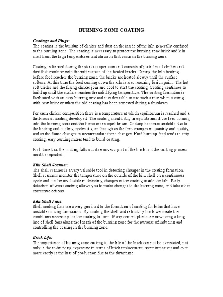 2.02.burning Zone Coating | PDF | Combustion | Brick