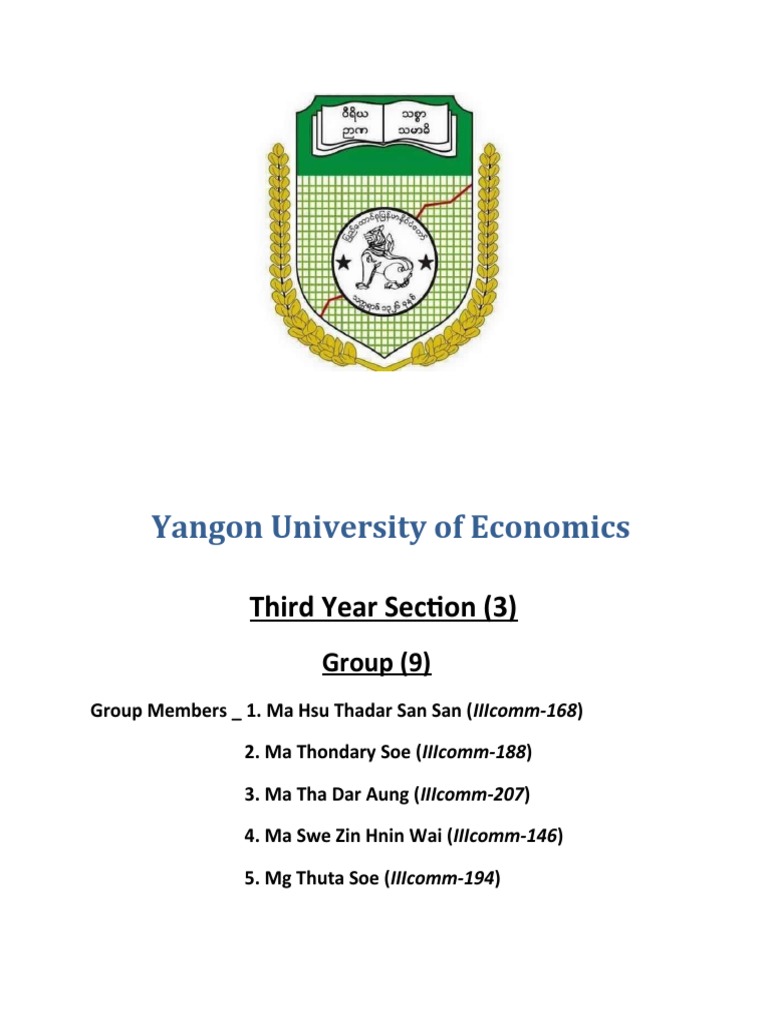 Yangon University of Economics: Third Year Section | PDF | Business