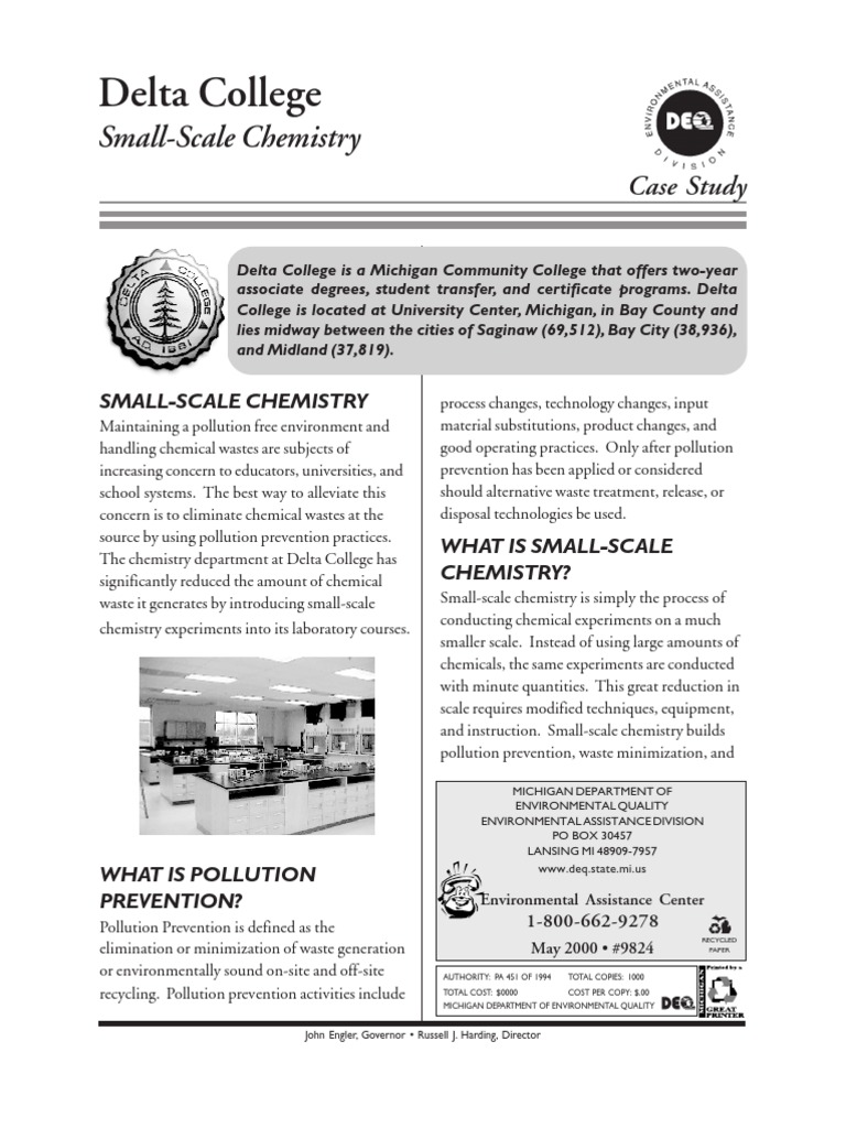 Delta College: Small-Scale Chemistry | PDF | Laboratories | Green Chemistry