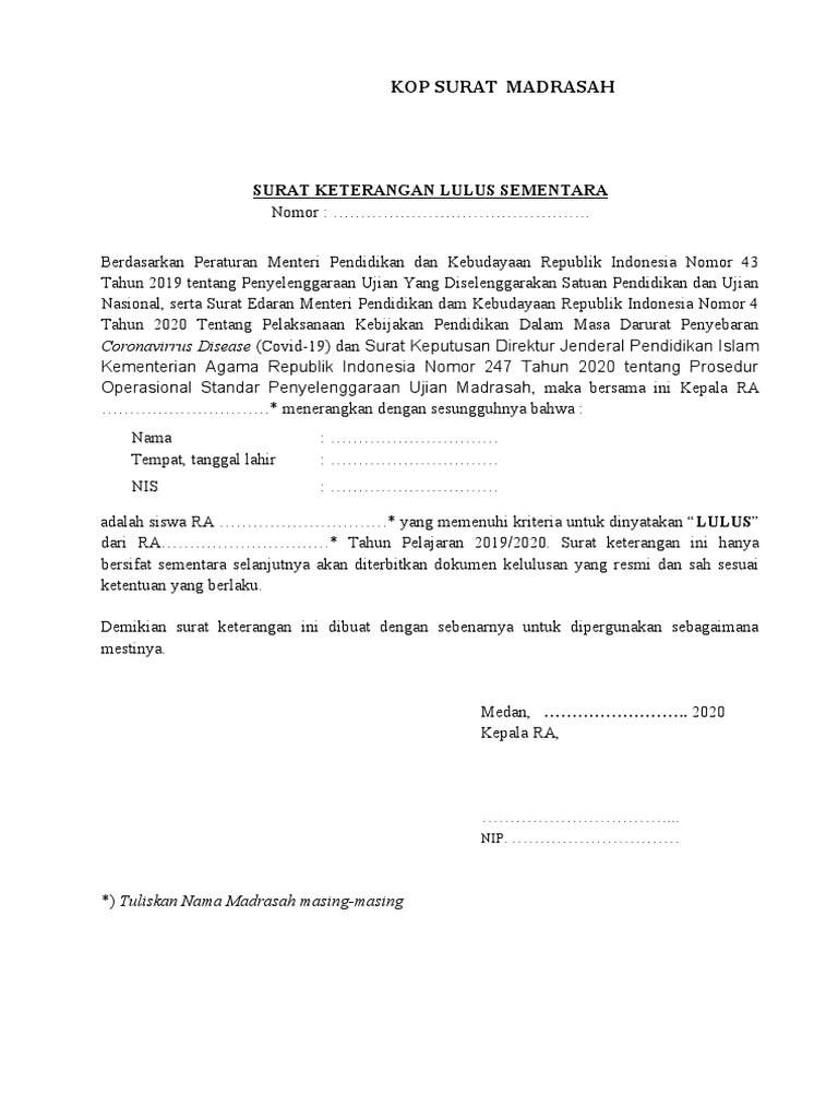 Contoh SKTL Ra | PDF