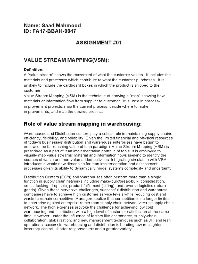 Role of VSM in Wareshouse | PDF | Supply Chain | Supply Chain Management