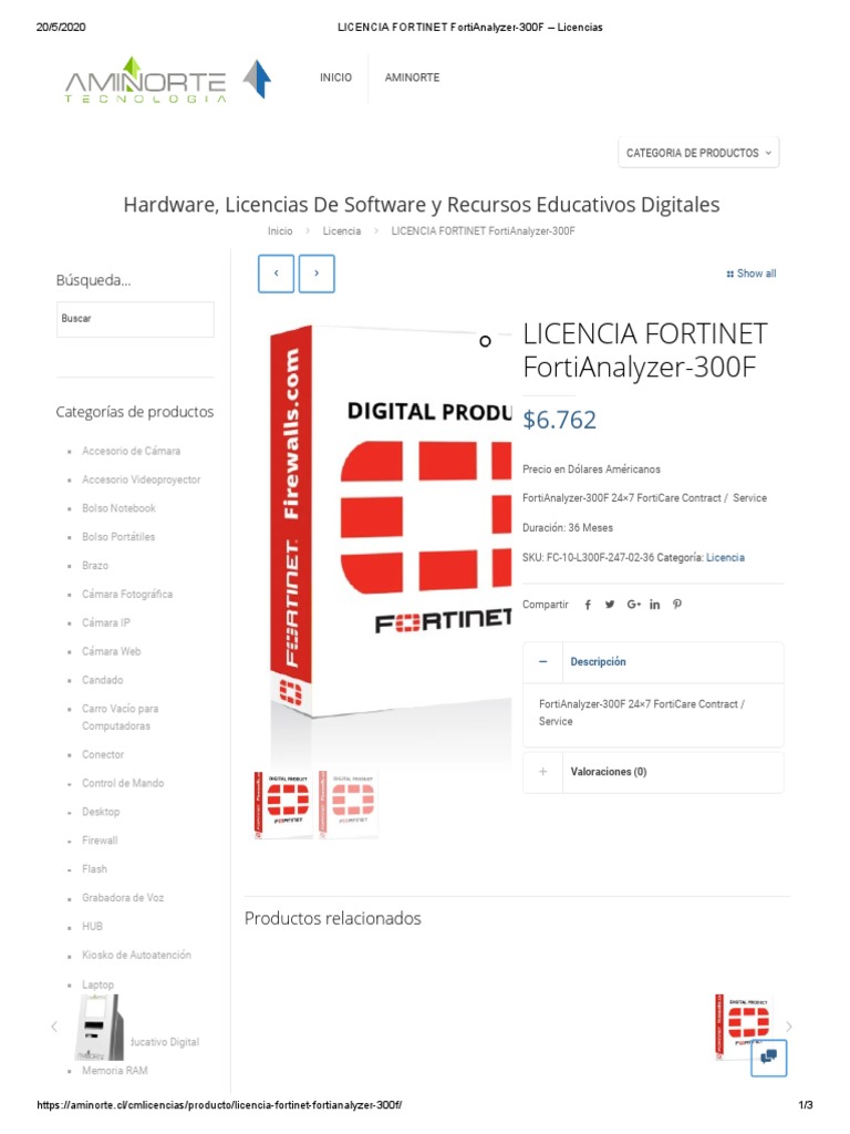 LICENCIA FORTINET FortiAnalyzer-300F - Respaldo Economico | PDF ...