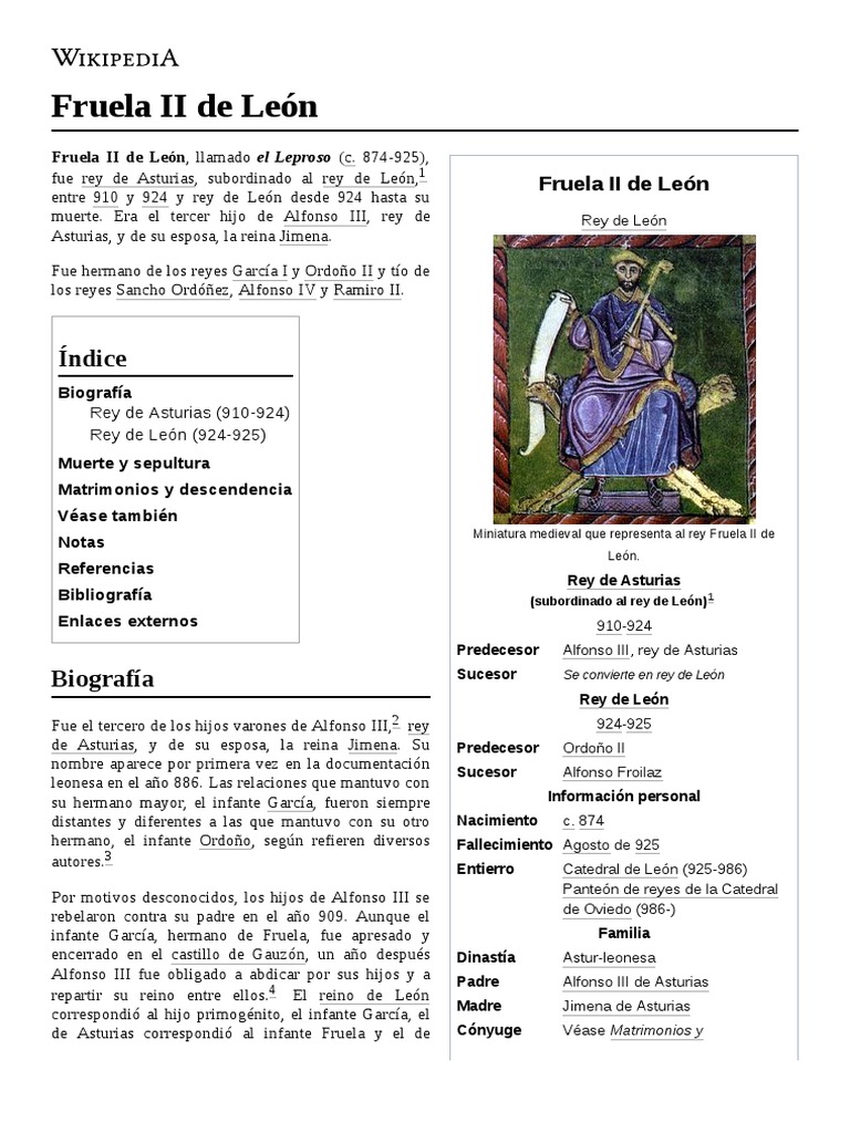 Fruela II: Rey de León y Asturias | PDF | Monarcas europeos