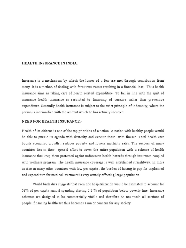 Health Insurance in India | PDF | Insurance | Health Care