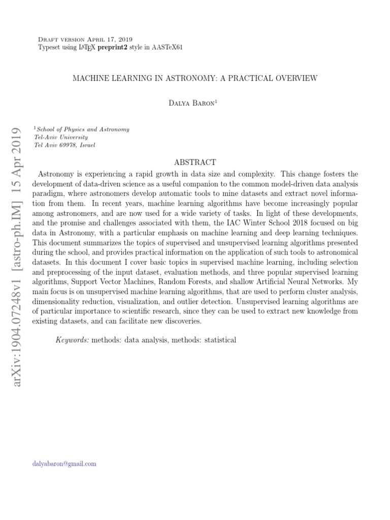 Dalya Baron: Draft Version April 17, 2019 Typeset Using L Tex Preprint2 ...
