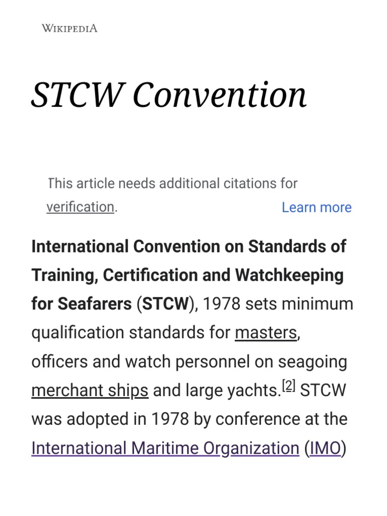 Overview of the STCW Convention | PDF | Justice | Crime & Violence