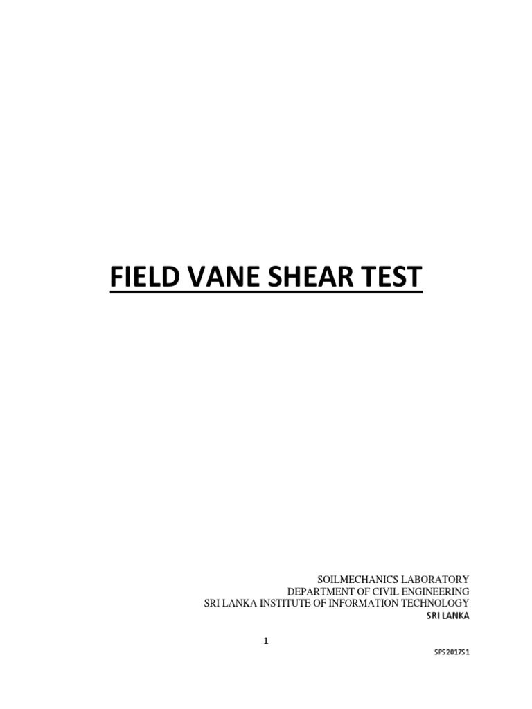 Field Vane Shear Test Procedure | PDF | Torque | Soil