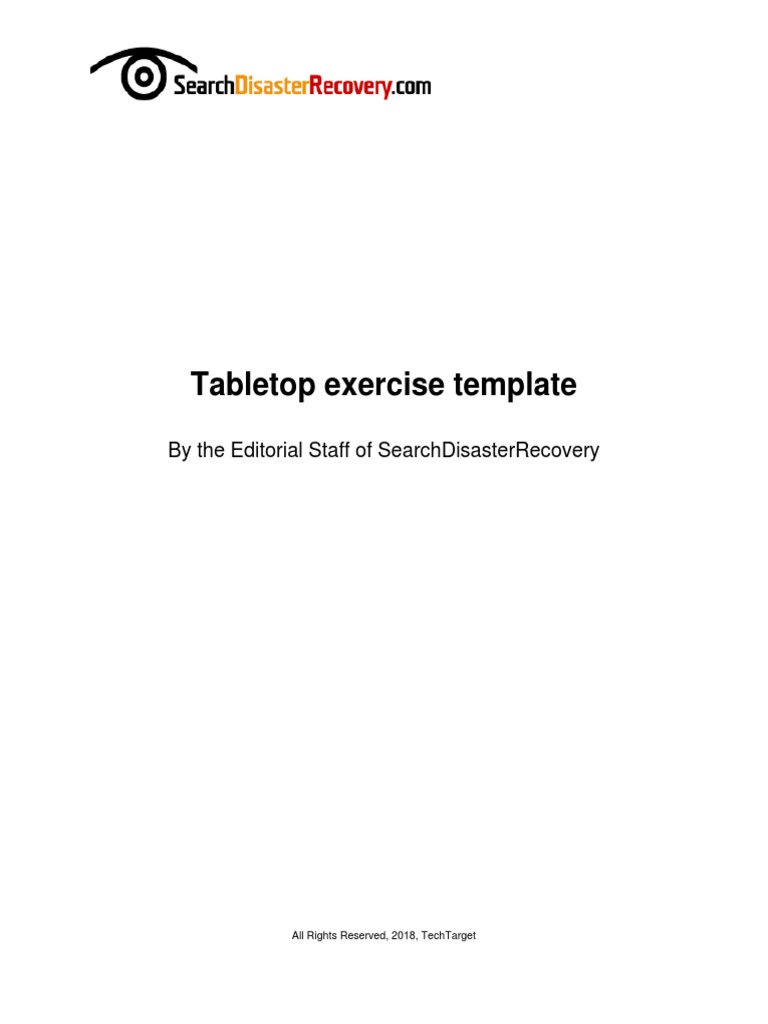 Tabletop Exercise Template: by The Editorial Staff of ...