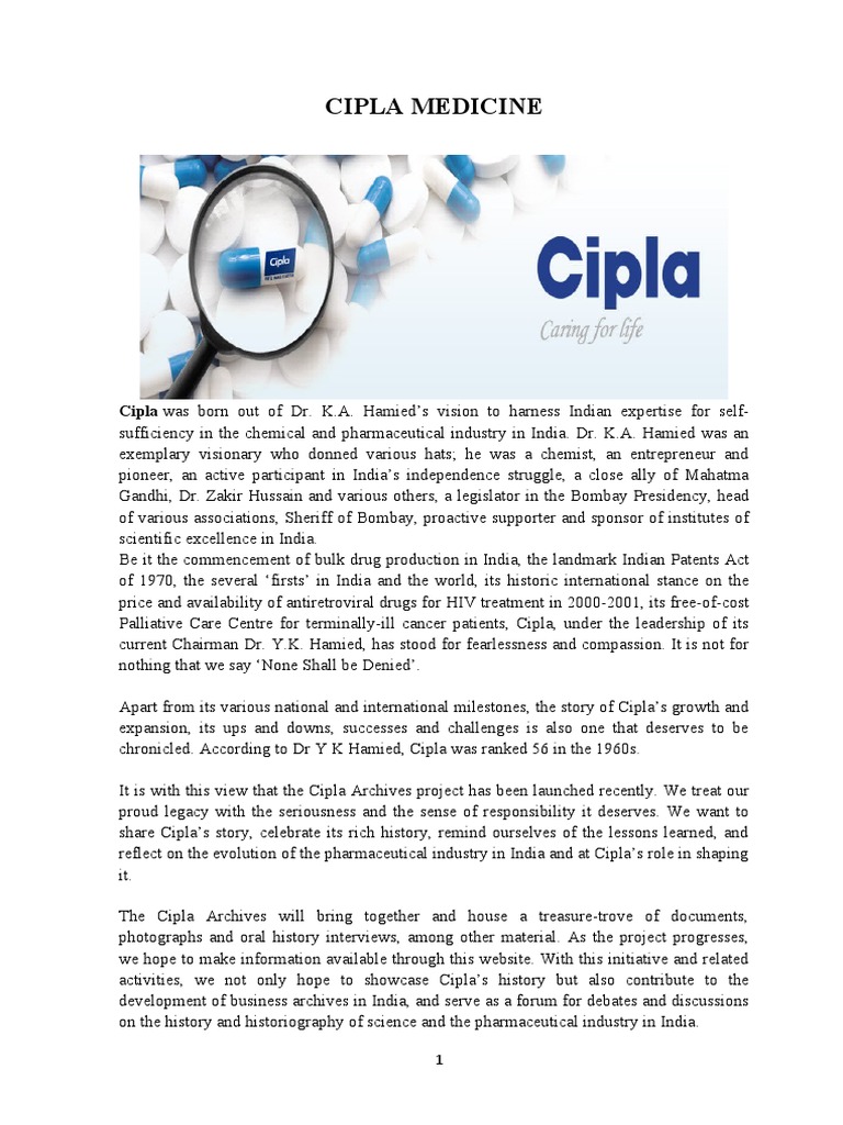 Cipla Medicine | PDF | Generic Drug | Pharmaceutical Industry