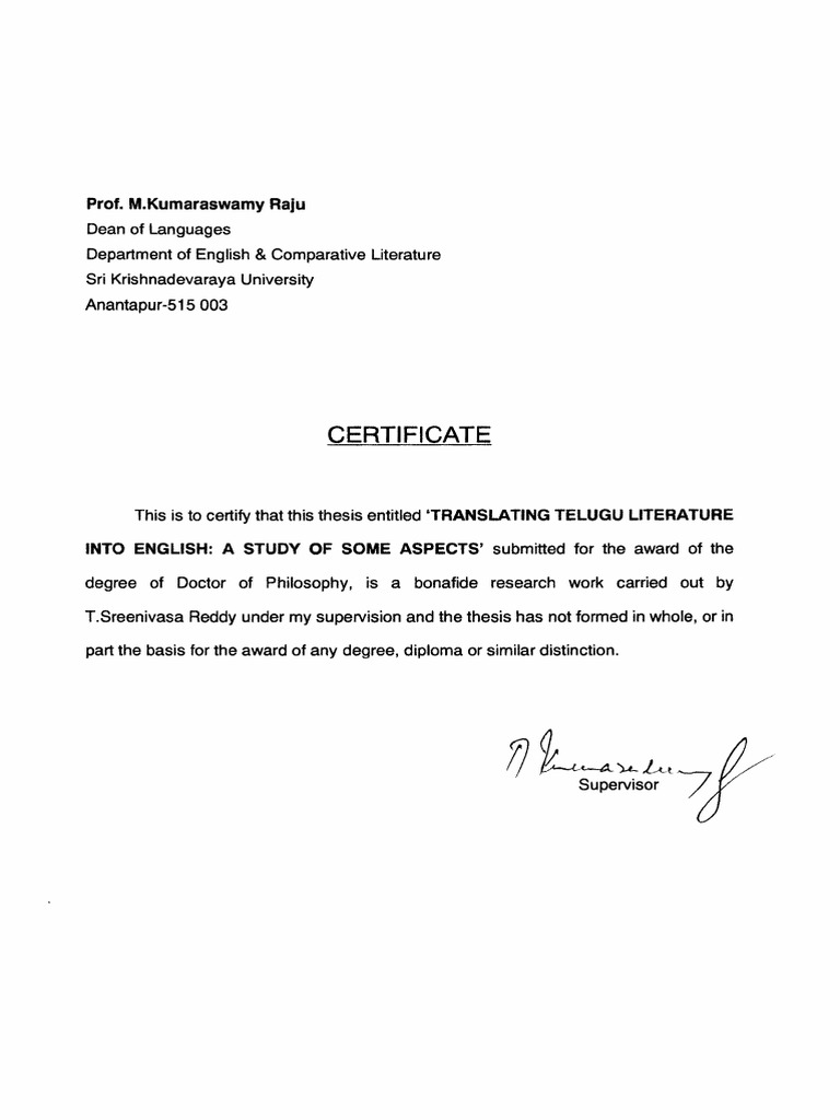 Kumaraswamy's Academic Certification | PDF | Foreign Language Studies