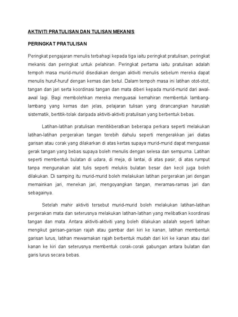 Aktiviti Pratulisan Dan Tulisan Mekanis | PDF