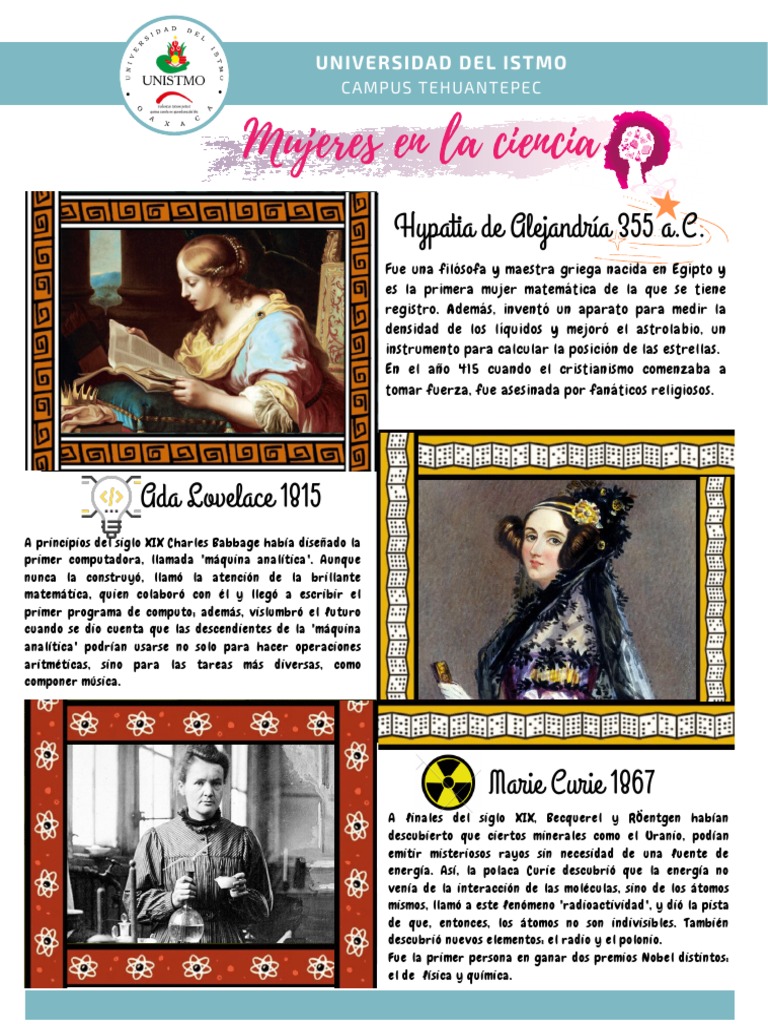 Mujeres Pioneras en la Ciencia | PDF | Science | Ciencias fisicas