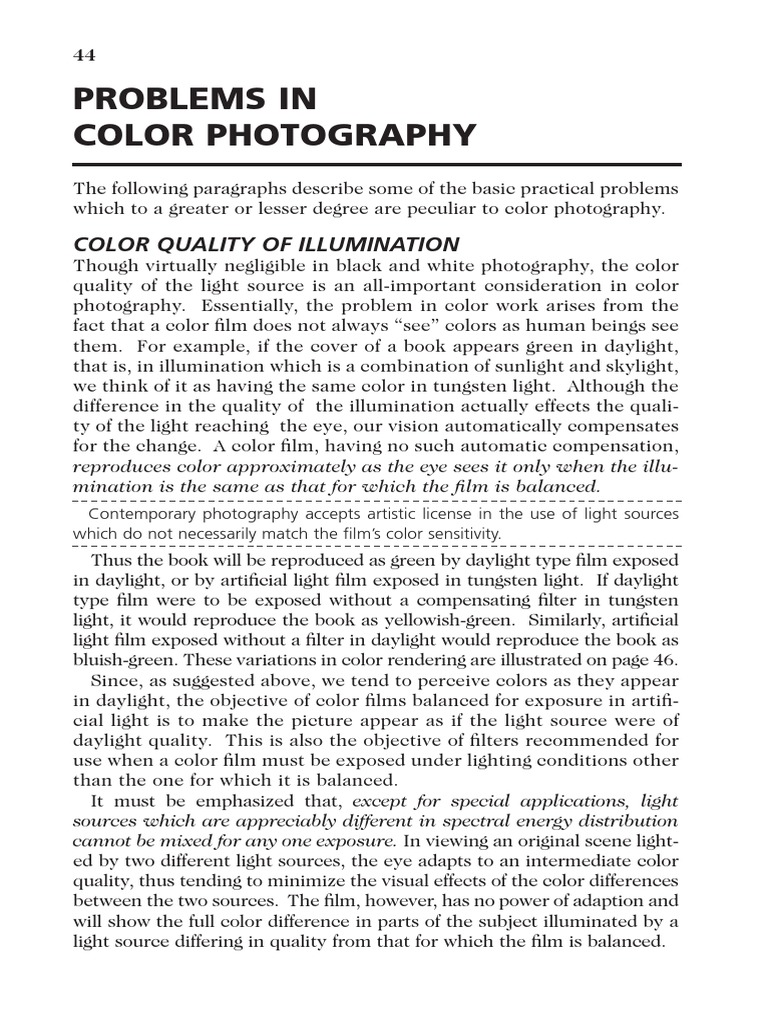 Challenges in Color Photography | PDF