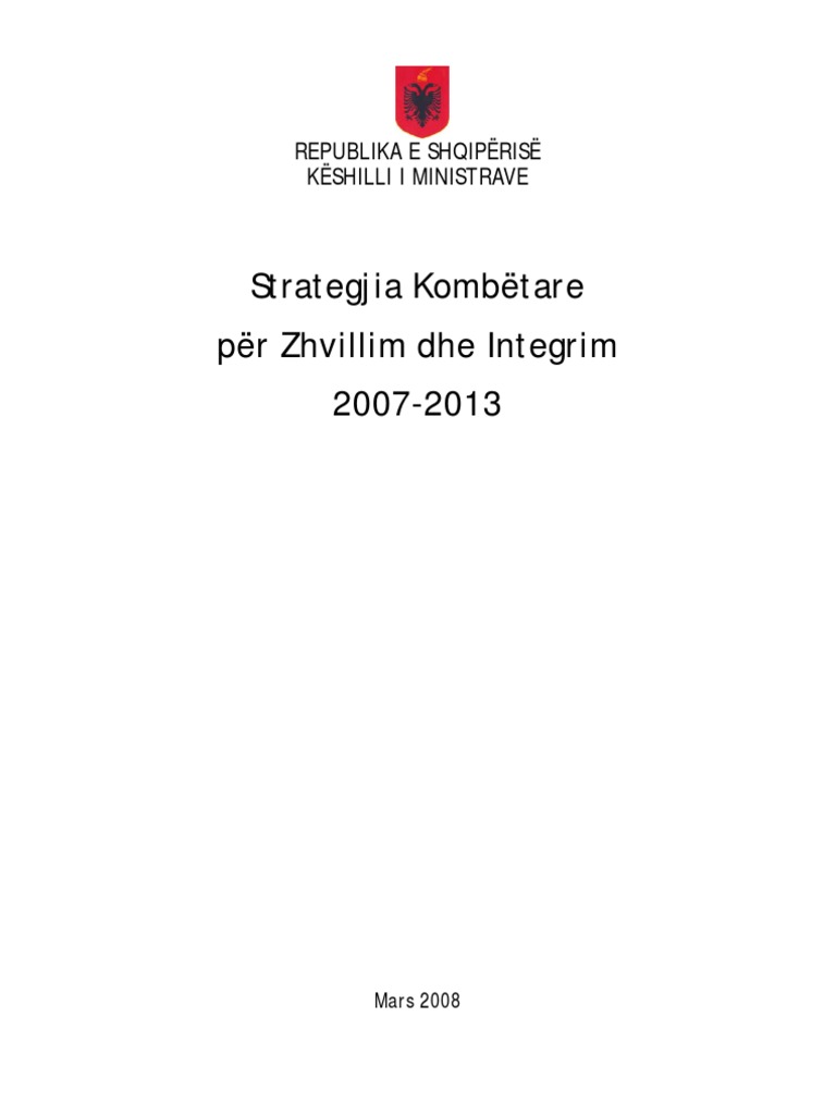 Strategjia Kombëtare Për Zhvillim Dhe Integrim | PDF
