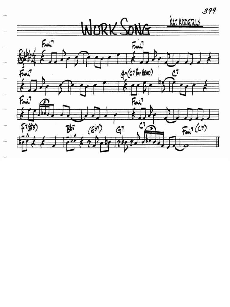 The Real Book of Jazz - Work Song PDF | PDF