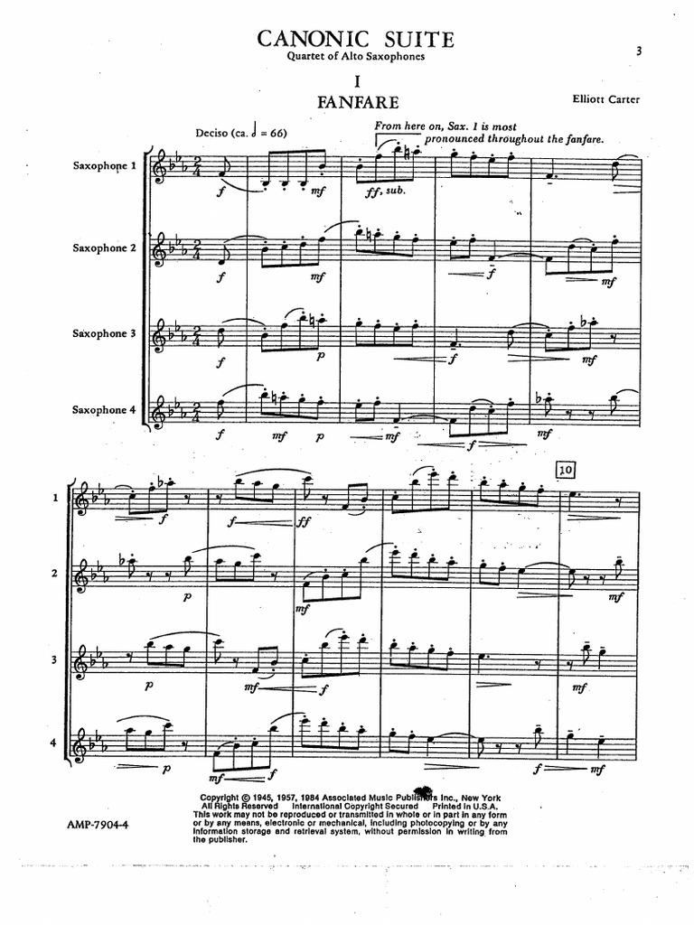 Elliott Carter Canonic Suite PDF | PDF