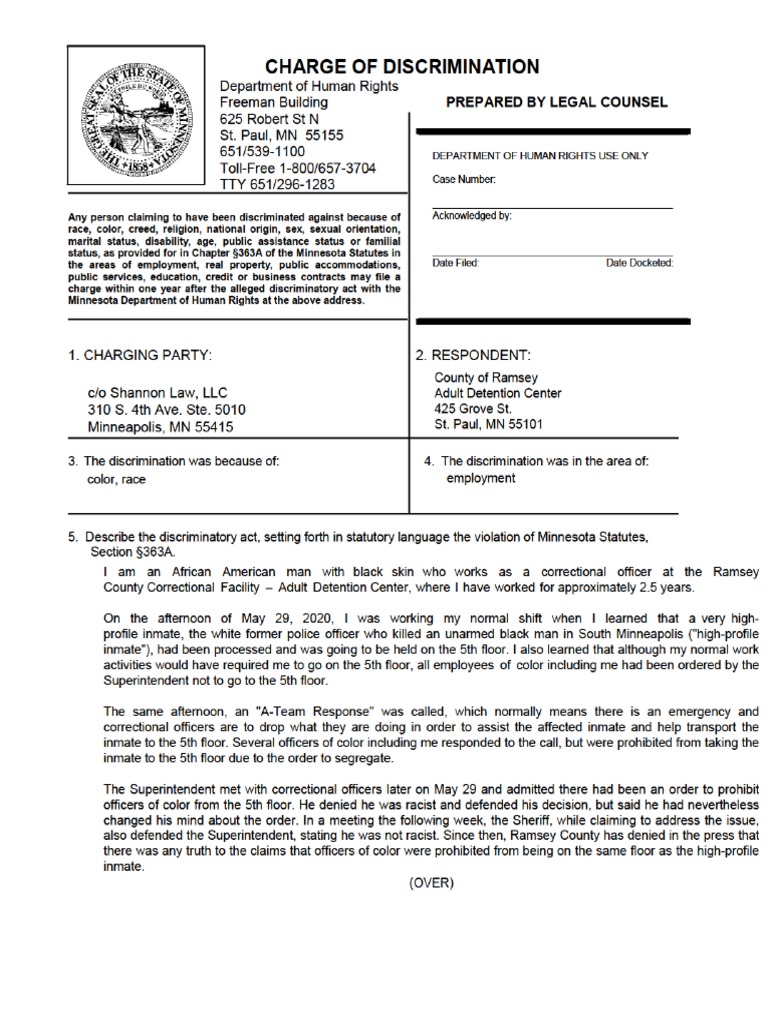 Discrimination Charges Against Ramsey County | PDF | Civil Rights Act ...