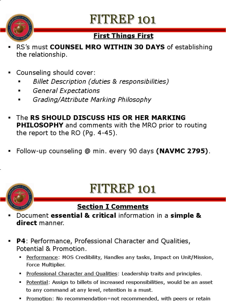 Fitrep 101: First Things First | PDF | Sergeant | Business