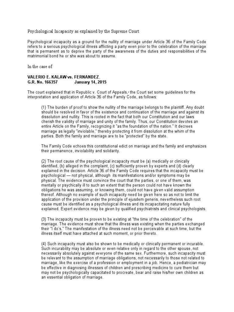 Understanding Psychological Incapacity | PDF | Marriage | Canon Law