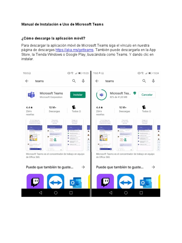 Manual de Instalación e Uso de Microsoft Teams Moviles | PDF ...