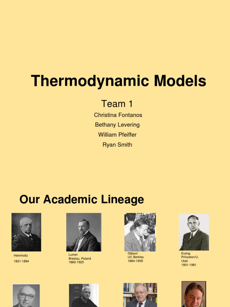 Thermodynamic Models | PDF | Gases | Physical Chemistry