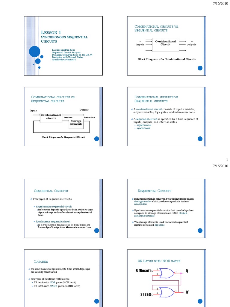 Lesson1 Synchronous Sequential Circuits | PDF | Digital Electronics | Electronic Engineering