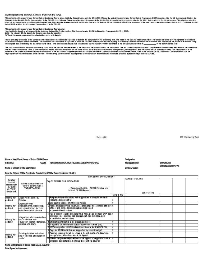 CSS-Monitoring-Tool Sample | PDF | Disaster Risk Reduction | Policy