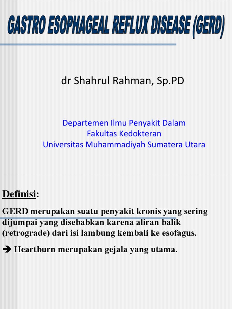 Gastro Esophageal Reflux Disease | PDF | Gastroesophageal Reflux ...