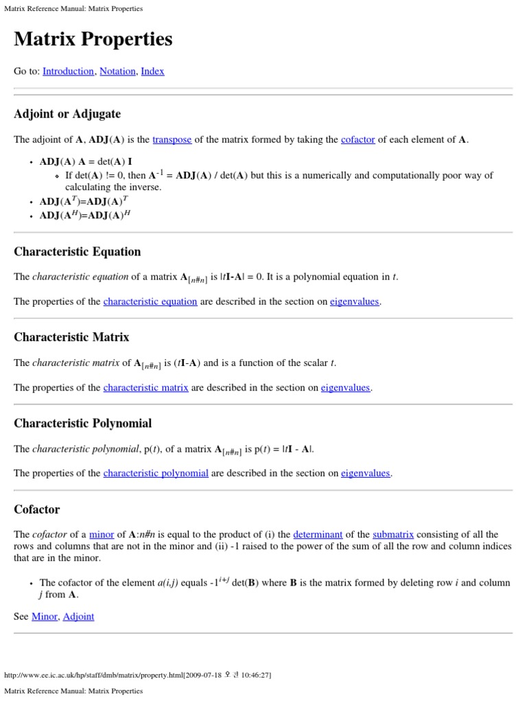 Matrix Properties: Adjoint or Adjugate | PDF | Determinant | Matrix ...