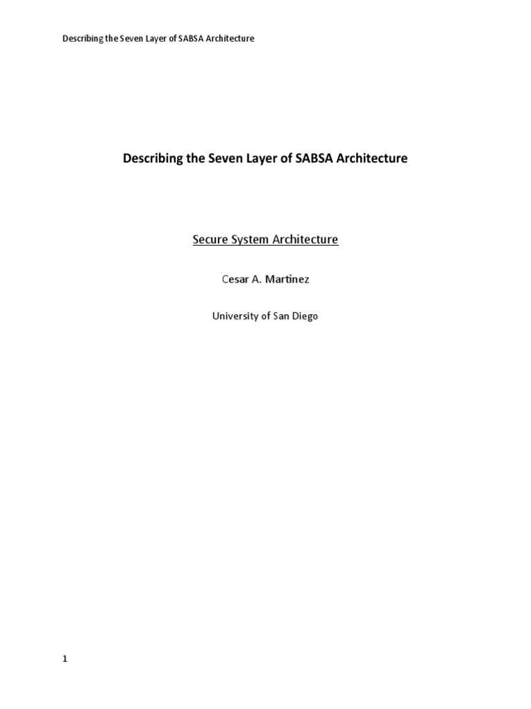 Describing The Seven Layer of SABSA Architecture | PDF | System ...