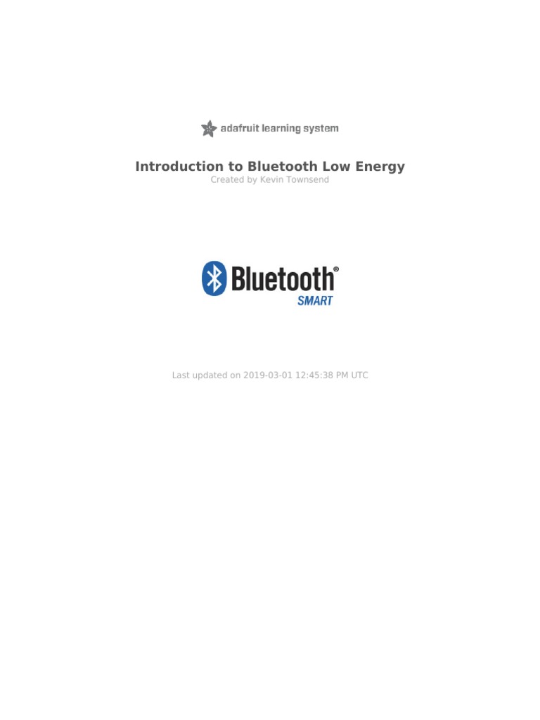 Introduction To Bluetooth Low Energy: Created by Kevin Townsend | PDF | Bluetooth | Computing