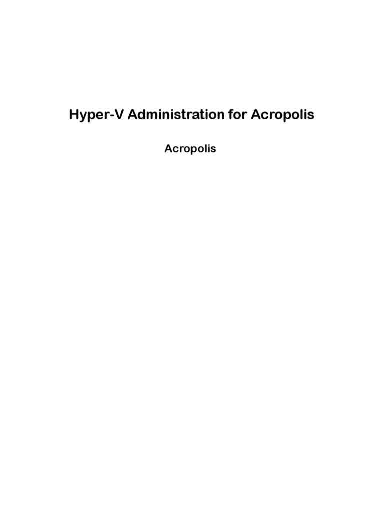 HyperV Admin AOS v58 | Download Free PDF | Hyper V | Active Directory