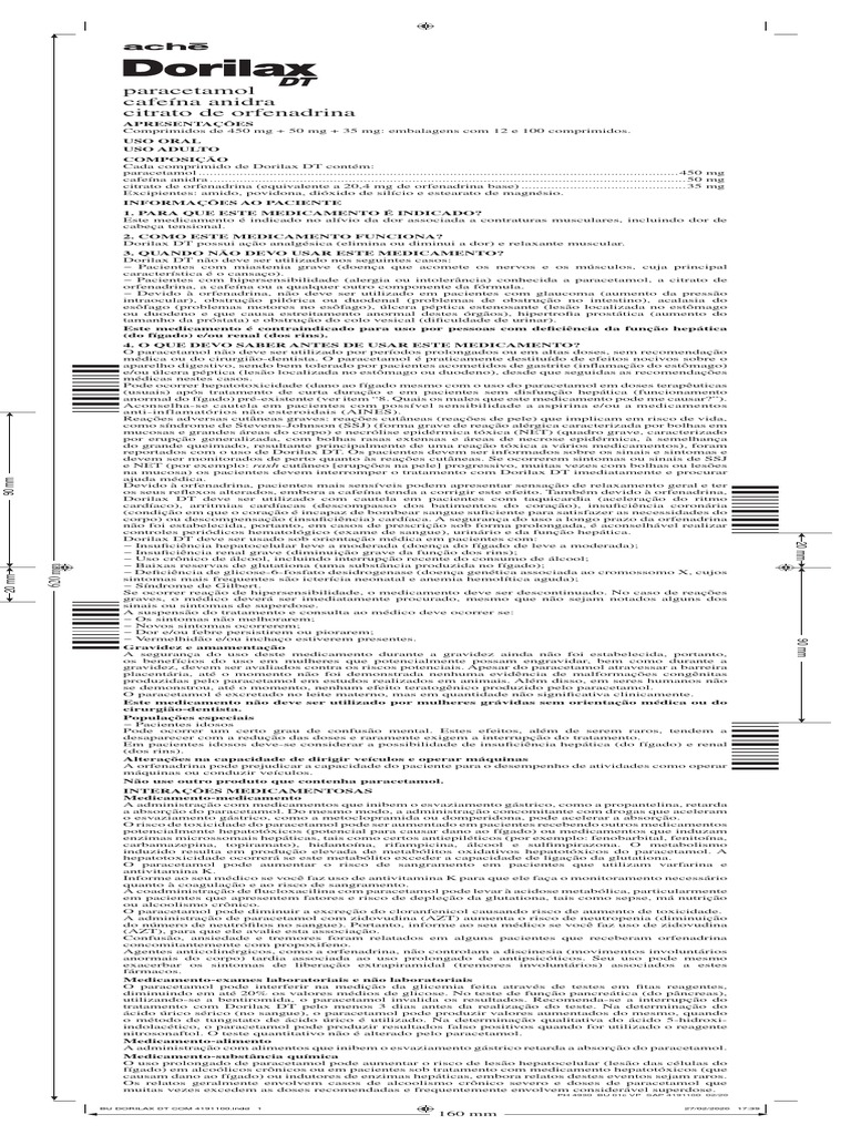 Bula Paciente Dorilax DT | PDF | Glóbulo branco | Gravidez