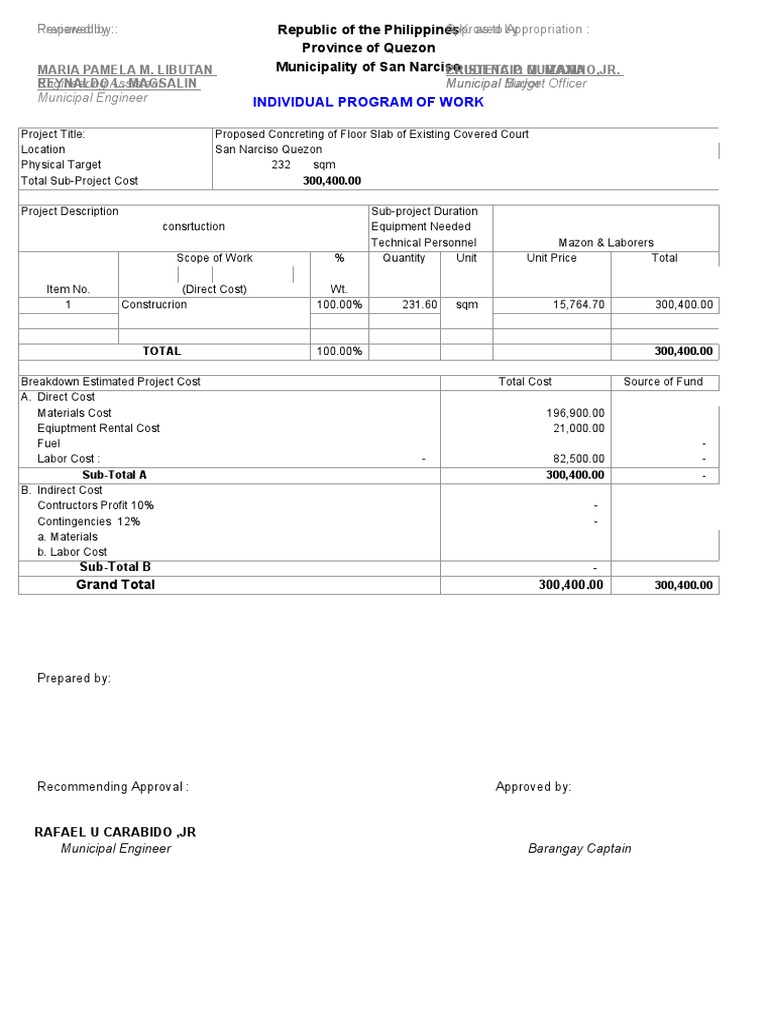 Conc. Floor Slab of Covered Court | PDF | Economic Sectors | Civil ...