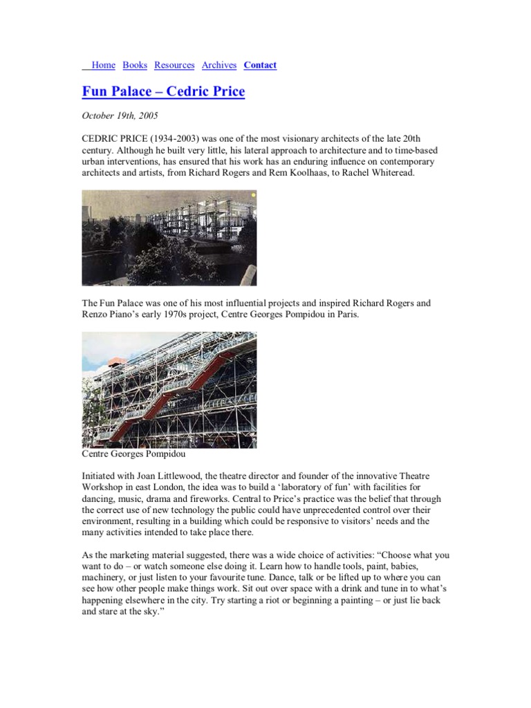 The Fun Palace Cedric Price | PDF