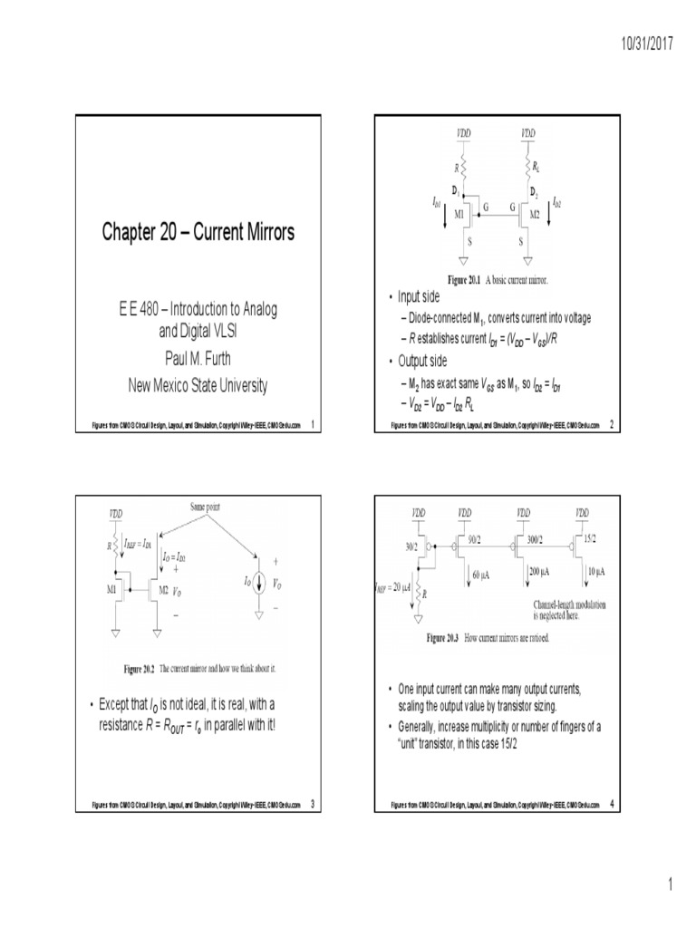 Chapter 20 - Current Mirrors: - Input Side | PDF | Cmos | Operational ...