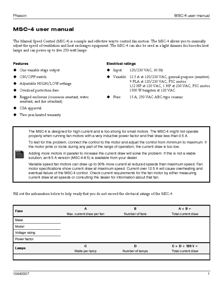 Phason MSC4 User Manual | PDF | Electrical Connector | Power Supply