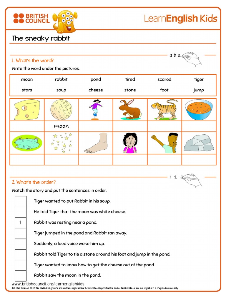 Short Stories Story Time The Sneaky Rabbit Worksheet | PDF