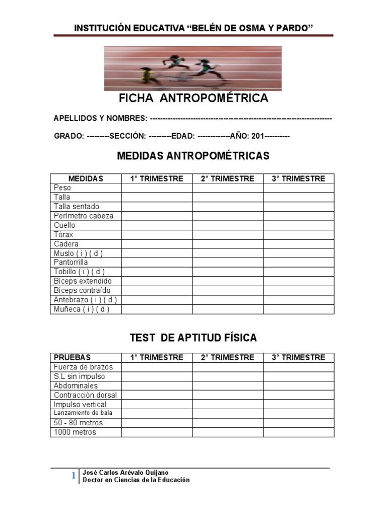 Ficha Antropometrica | PDF | Ocio | Deportes